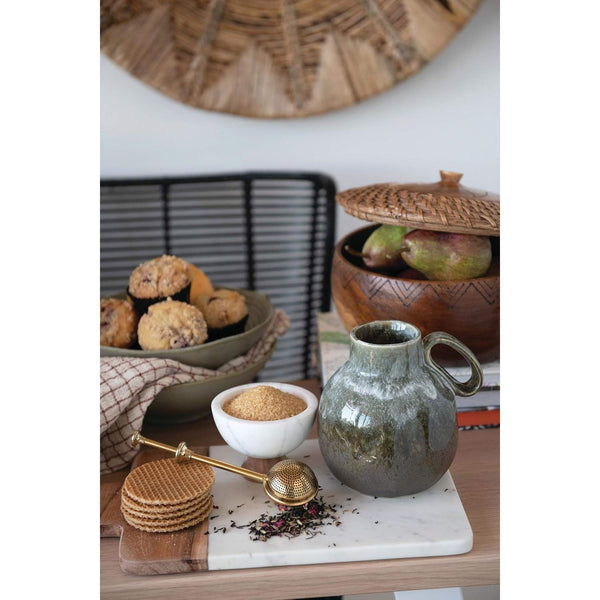 Mable & Wood Cutting Board w/Leather Strap - Moss & Embers Home Decorum