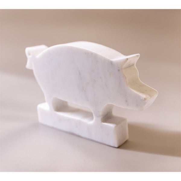 White Marble Pig - Moss & Embers Home Decorum