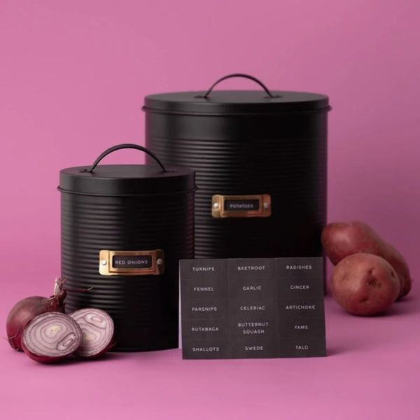 S/2 Black Root Vegetable Storage - Moss & Embers Home Decorum