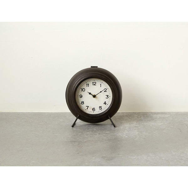 Black Metal Mantle Clock - Moss & Embers Home Decorum