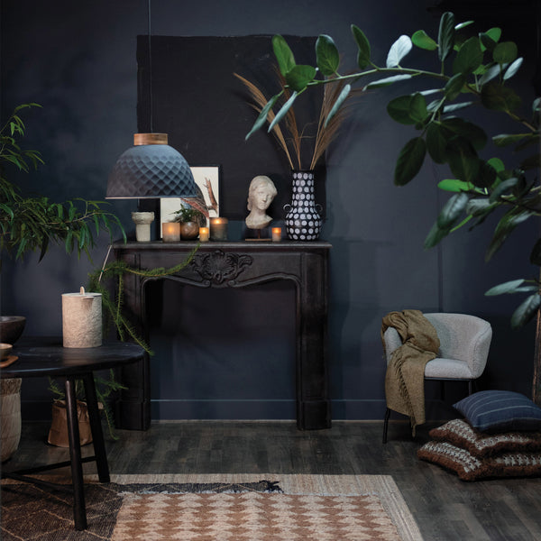 Distressed Black Finish Fireplace Mantle - Moss & Embers Home Decorum